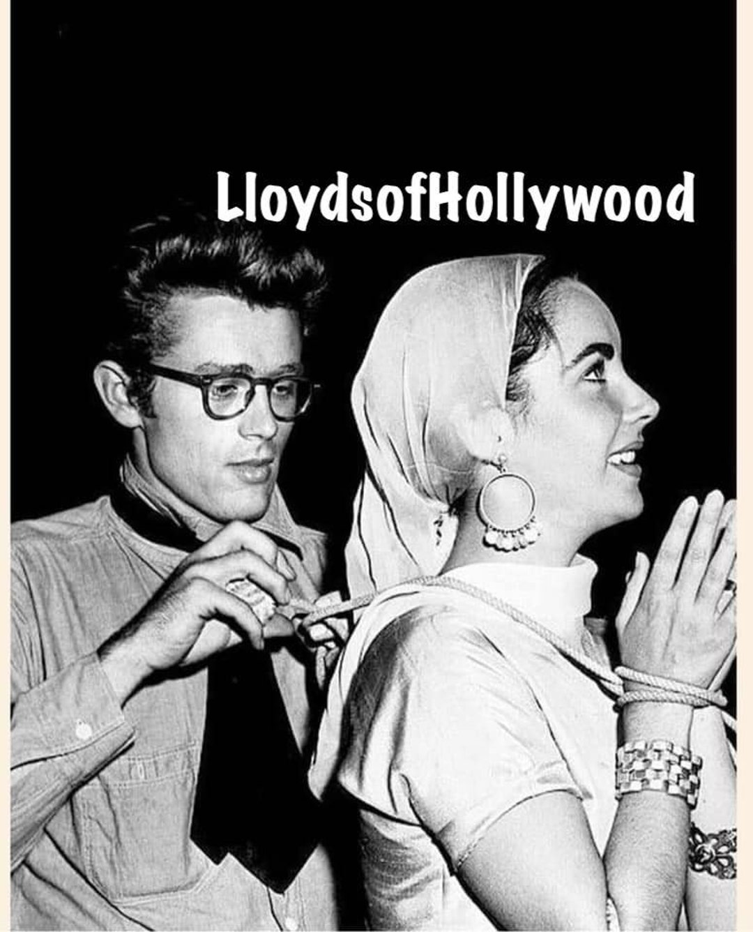 James Dean Plays Lassso Rope With Elizabeth Taylor on Set of Giant ...
