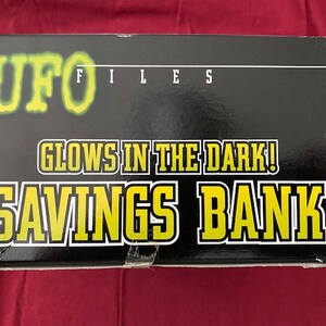 UFO X Files Gray Alien Head Plastic Extra Terrestrial Coin Savings Bank ...