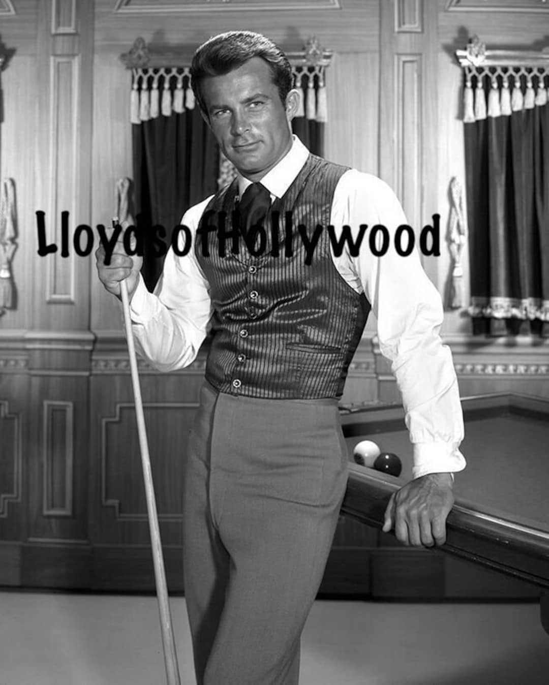 Robert Conrad Handsome Actor TV Star Playing Pool Wild Wild West ...