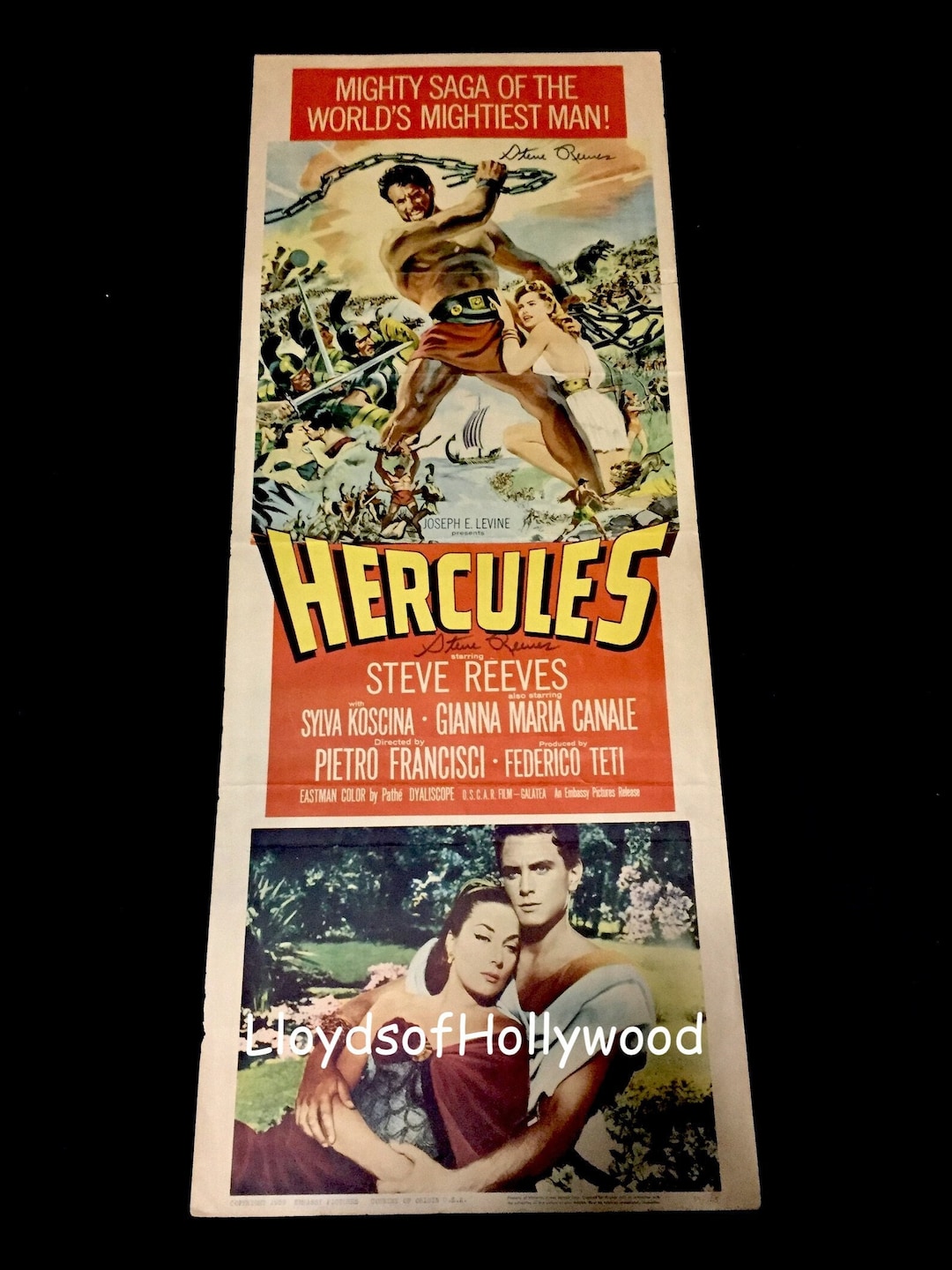 Steve Reeves Autograph Hand Signed Hercules Sylva Koscina Original ...
