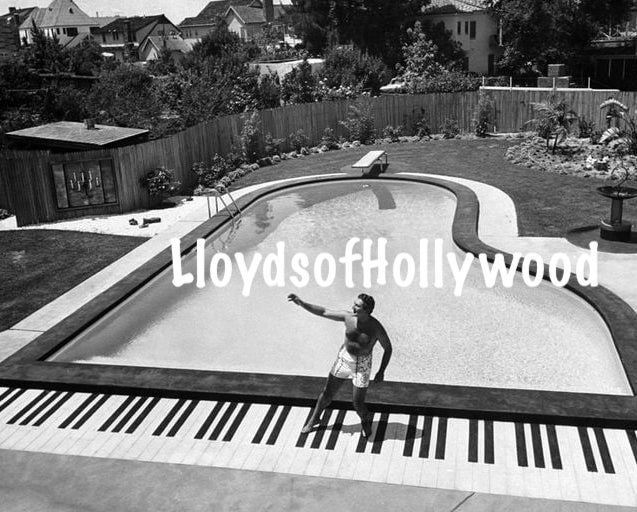 Liberace at Home Backyard Giant Piano Keyboard Swimming Pool Mid ...