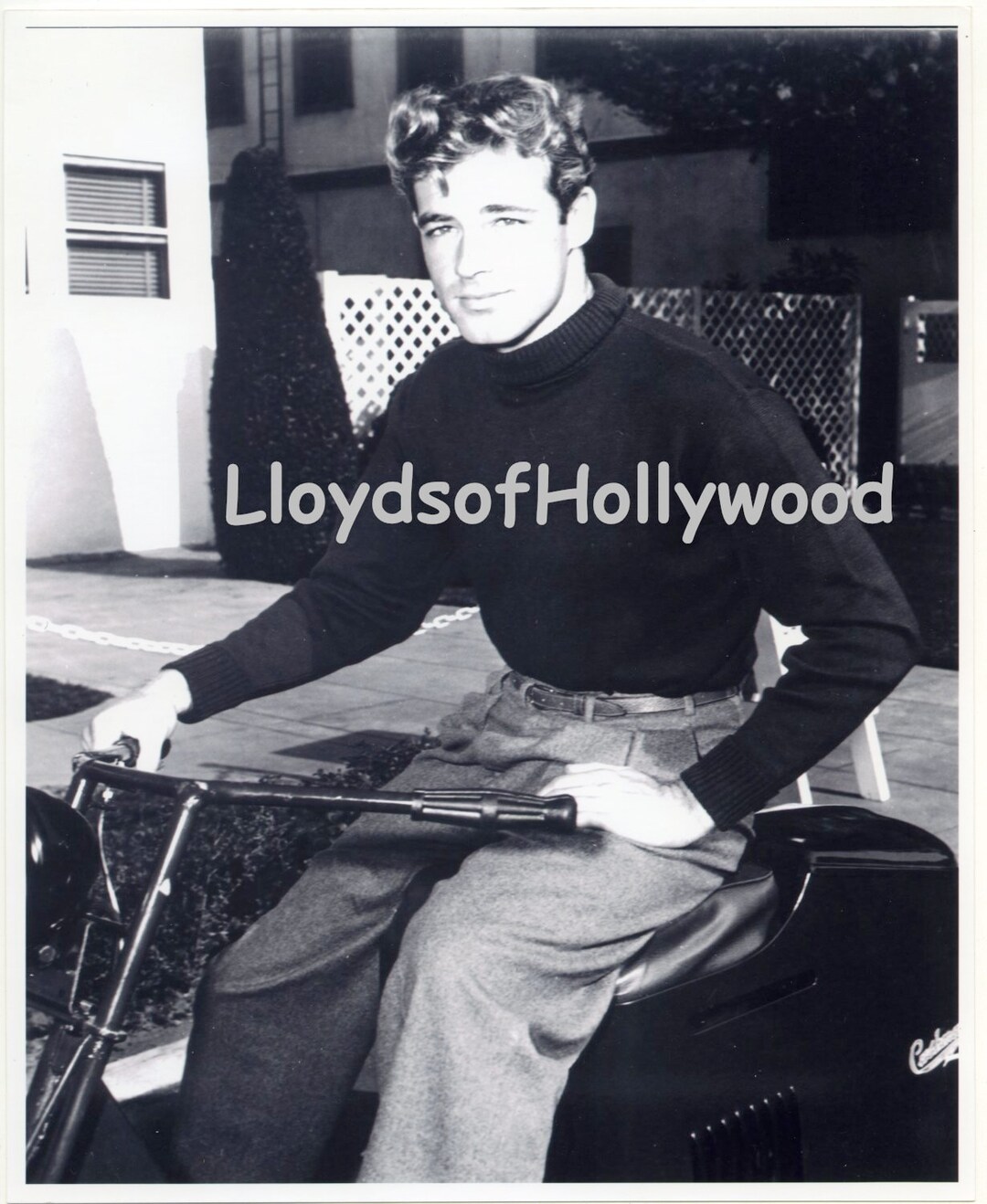 Guy Madison Handsome Actor Hunk on Motor Scooter Candid Photograph 1946 ...