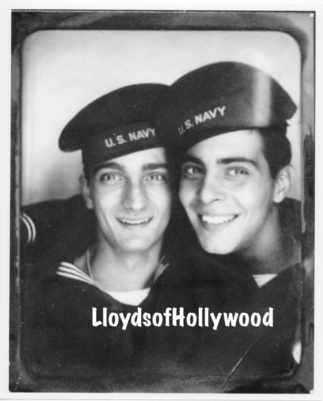 USA Military Men Handsome Navy Buddies Embrace in Photo Booth ...