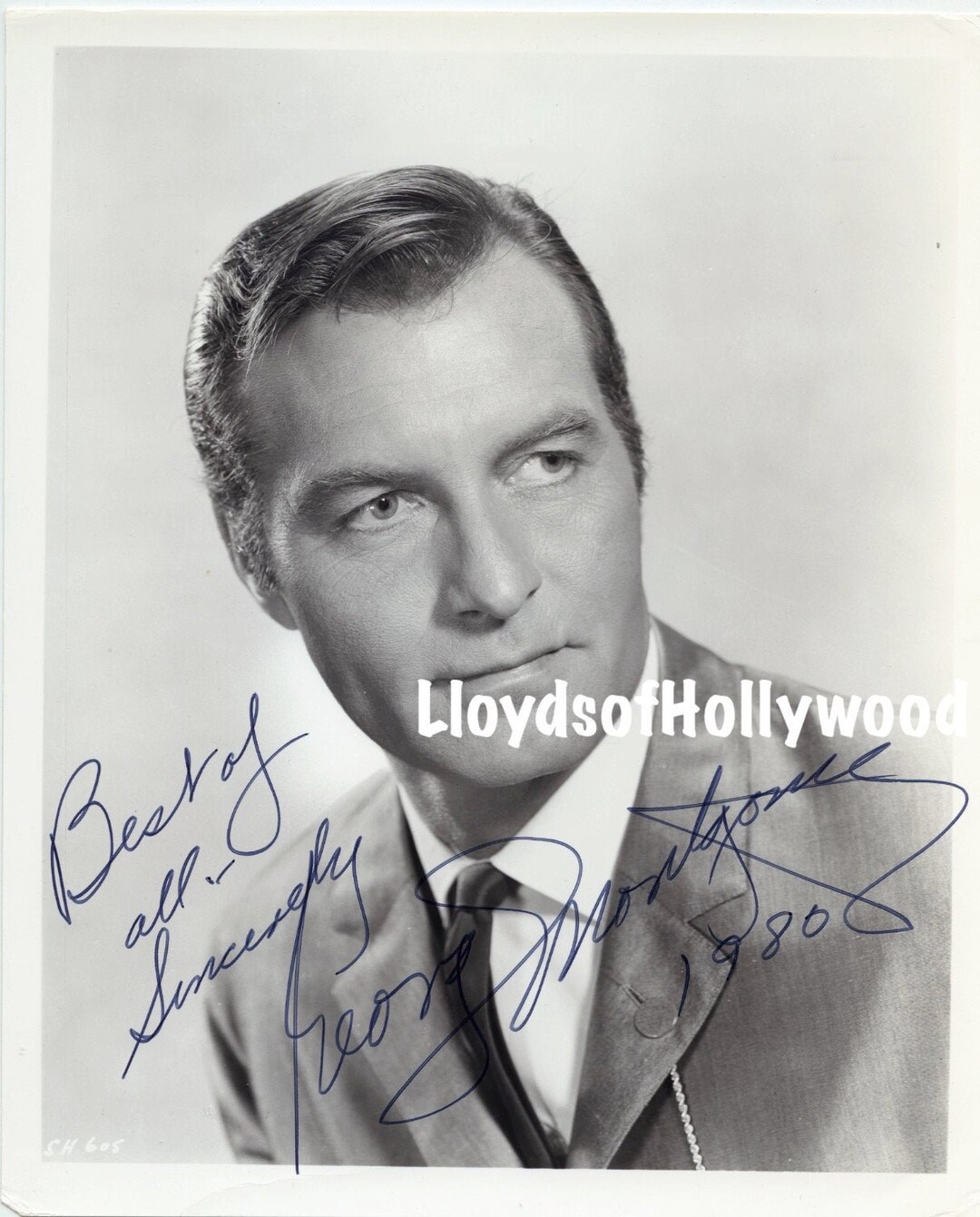 George Montgomery Handsome Actor Autograph Hand Signed Photograph 1980 ...