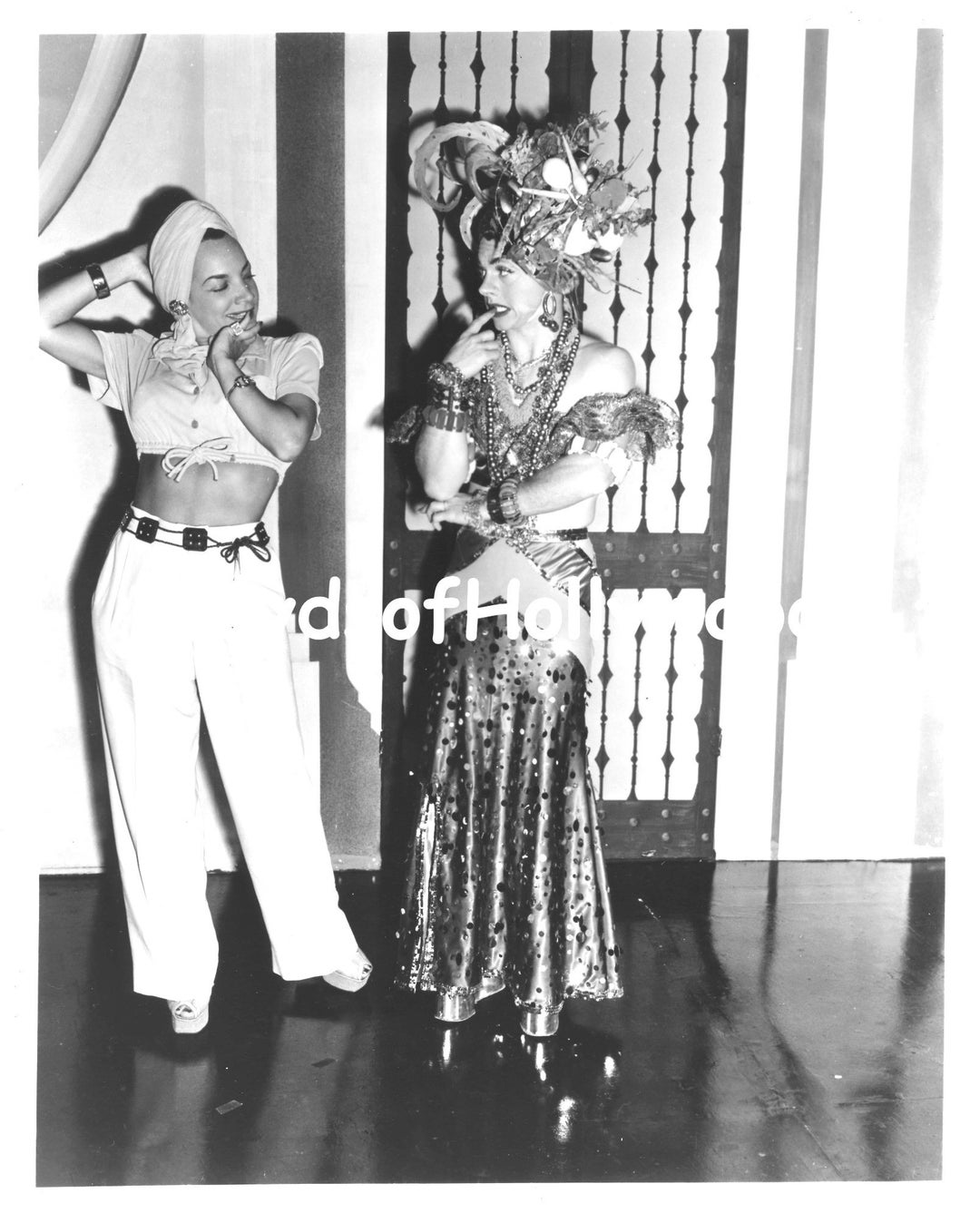Carmen Miranda Brazilian Bombshell Singer Actress on Set With Mickey ...