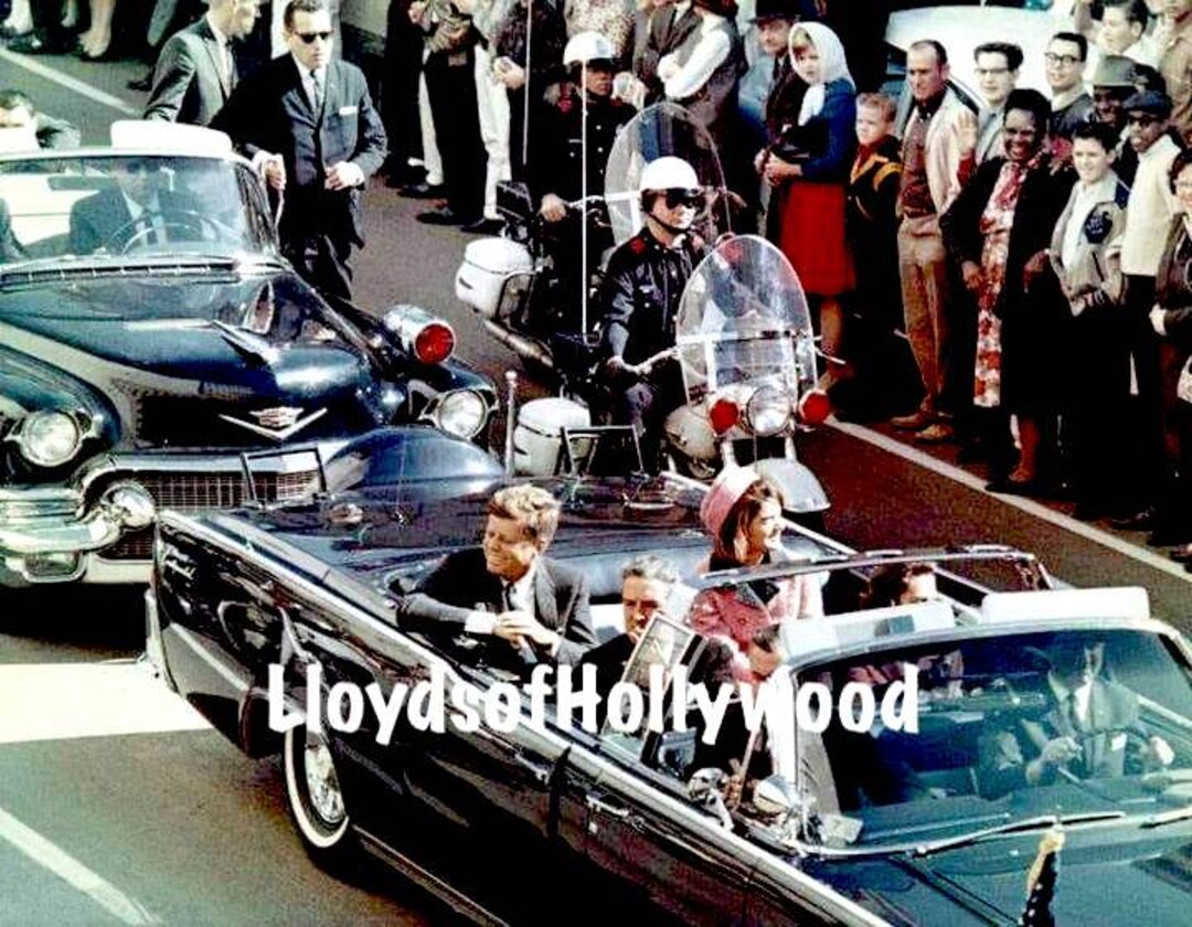 President John F Kennedy With First Lady Jackie in Motorcade in Dallas ...