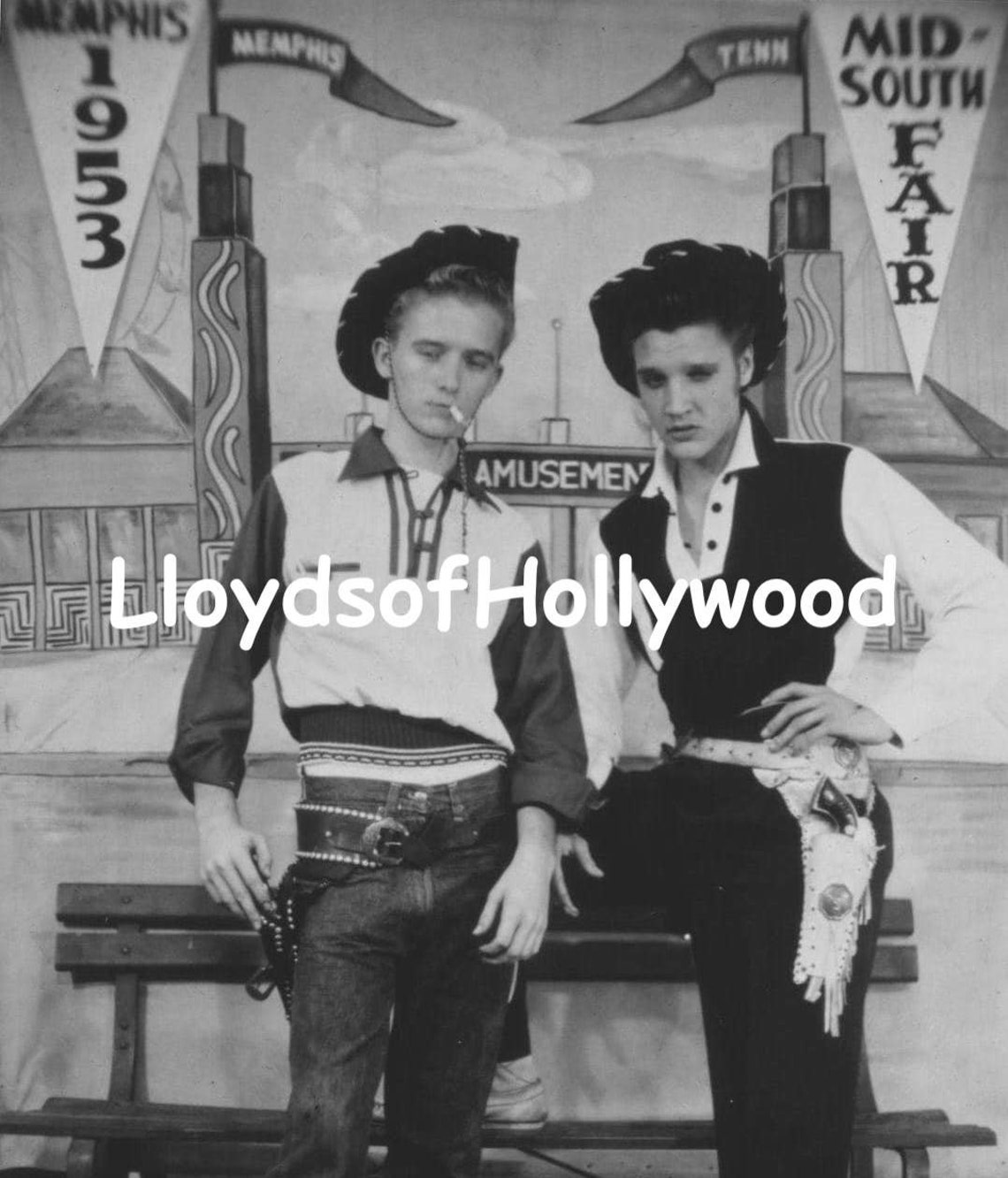 Elvis Presley Handsome Singer Hunk With His Cousin Gene Smith Dressed ...