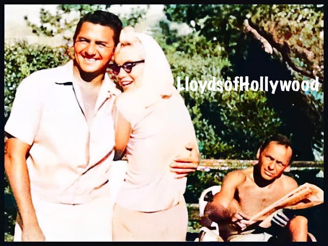 Marilyn Monroe Hugs Buddy Greco Frank Sinatra in Background Cal Neva Lodge on Lake Taho ...