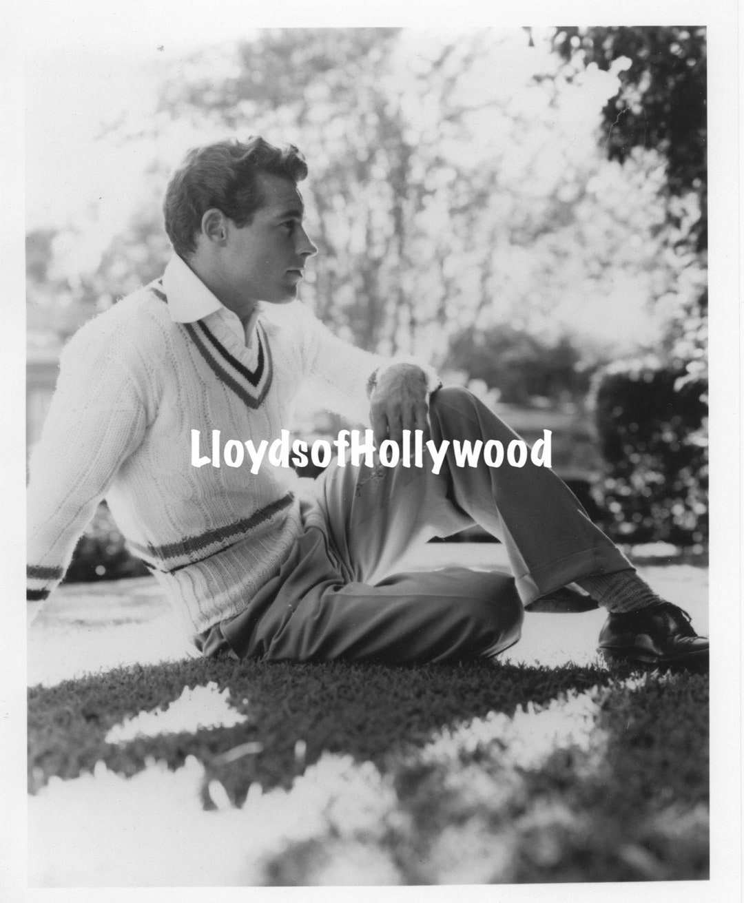 Guy Madison Handsome Hunk Relaxing on Front Lawn Candid Photograph 1947 - Etsy