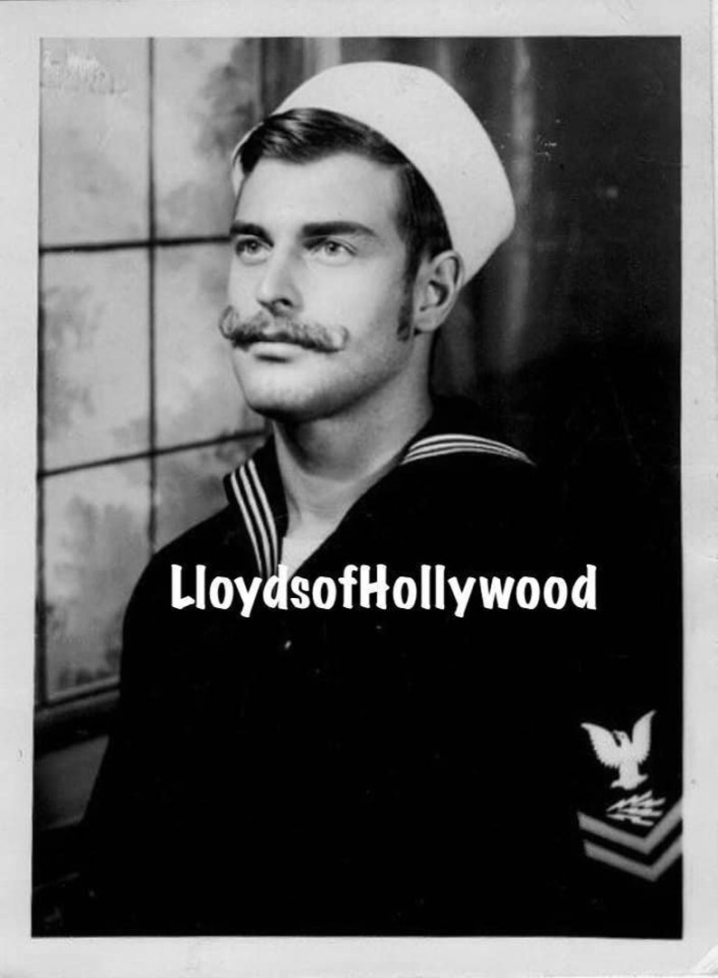 US Military Men Navy Handsome Sailor With Handlebar Mustache Photograph ...