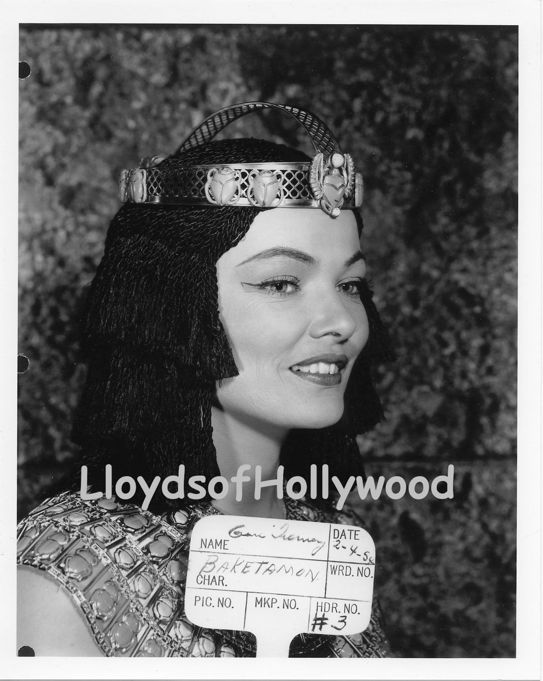 Gene Tierney Plays Baketamon in the Egyptian Hair Dept Test Photograph ...