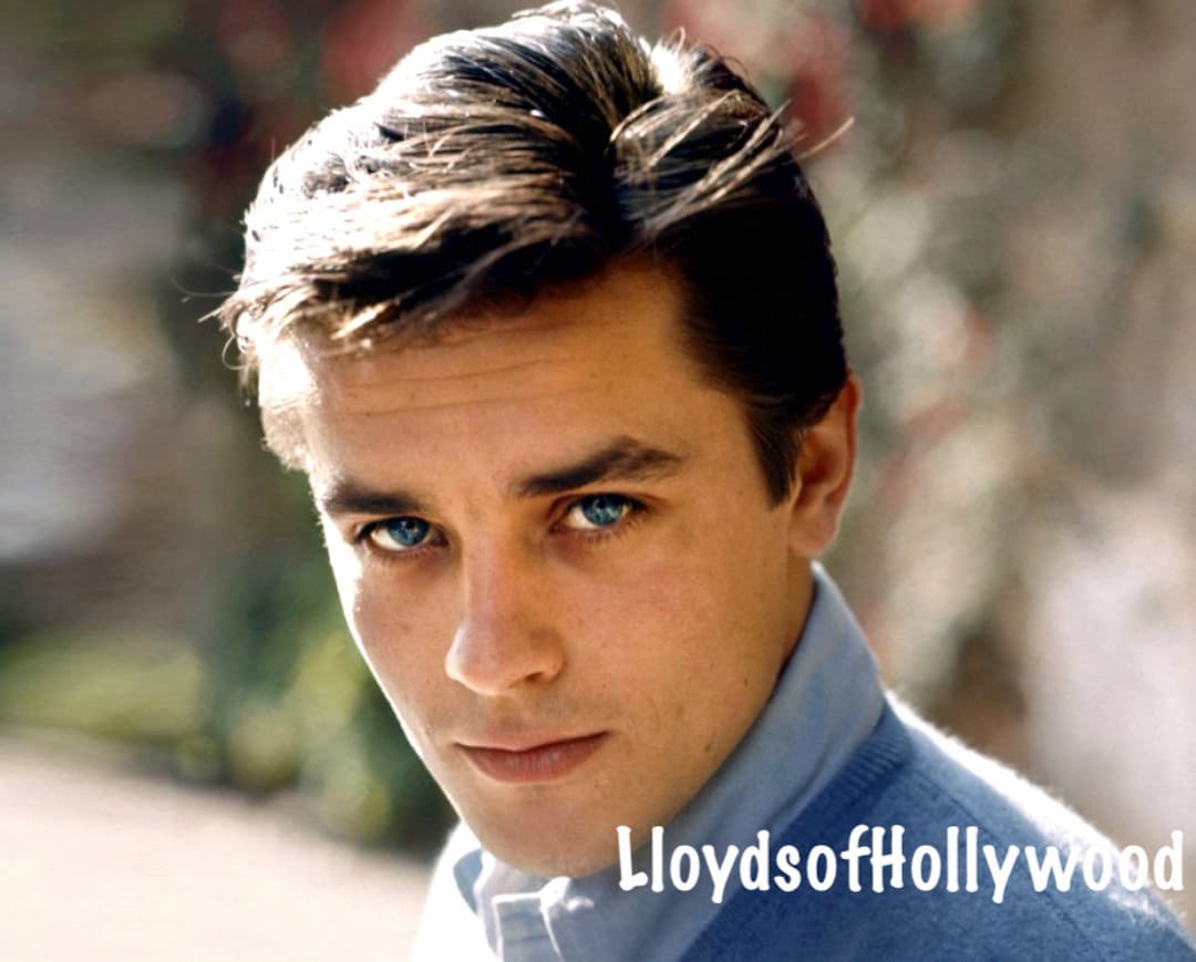 Alain Delon Handsome French Actor International Star Close up Purple ...