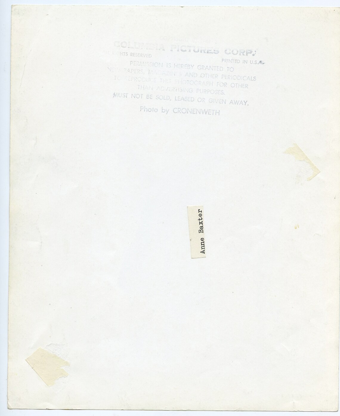 Anne Baxter Autograph Hand Signed Costume Test Walk on the - Etsy