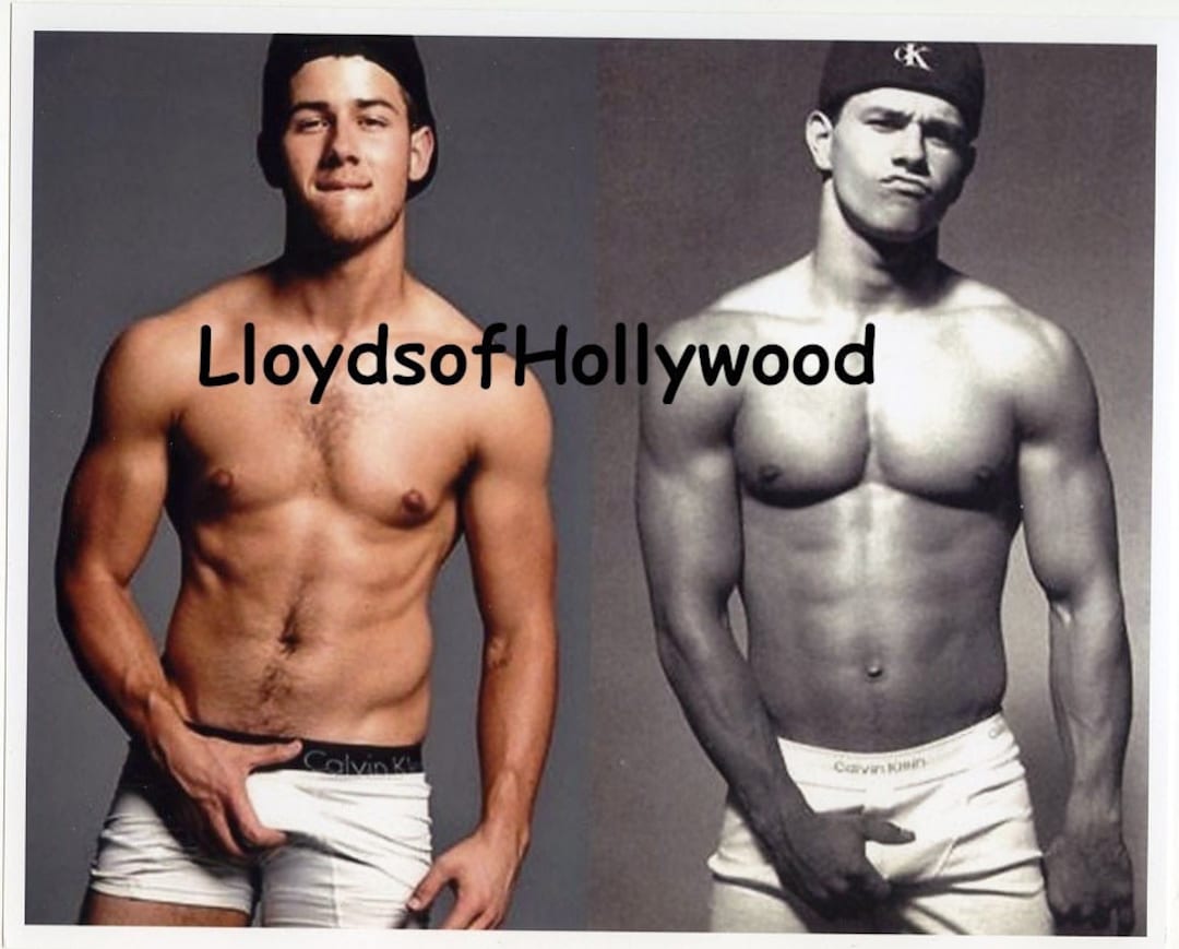 Mature Content Marky Mark Wahlberg Nick Jonas in Underwear Beefcake Double Image Photograph ...