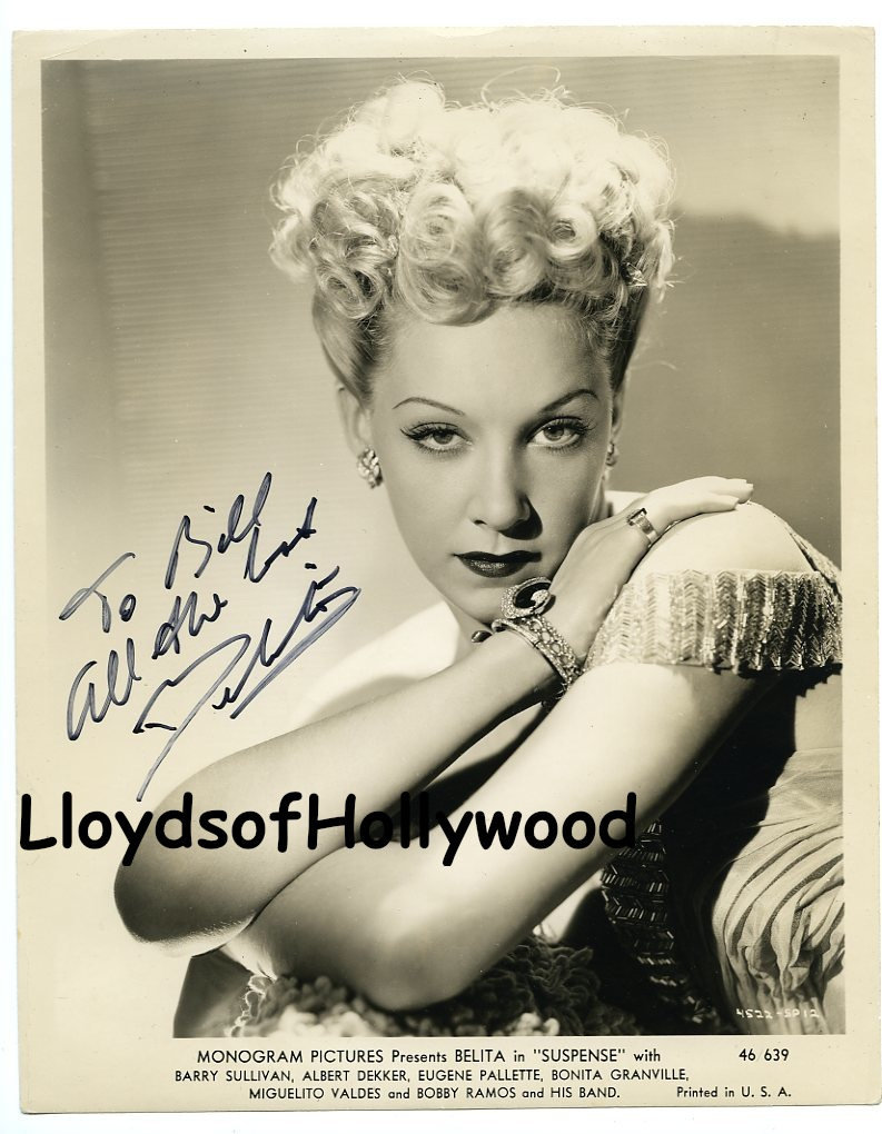 Belita Olympic Figure Skater Ice Queen Film Actress Autograph Hand ...