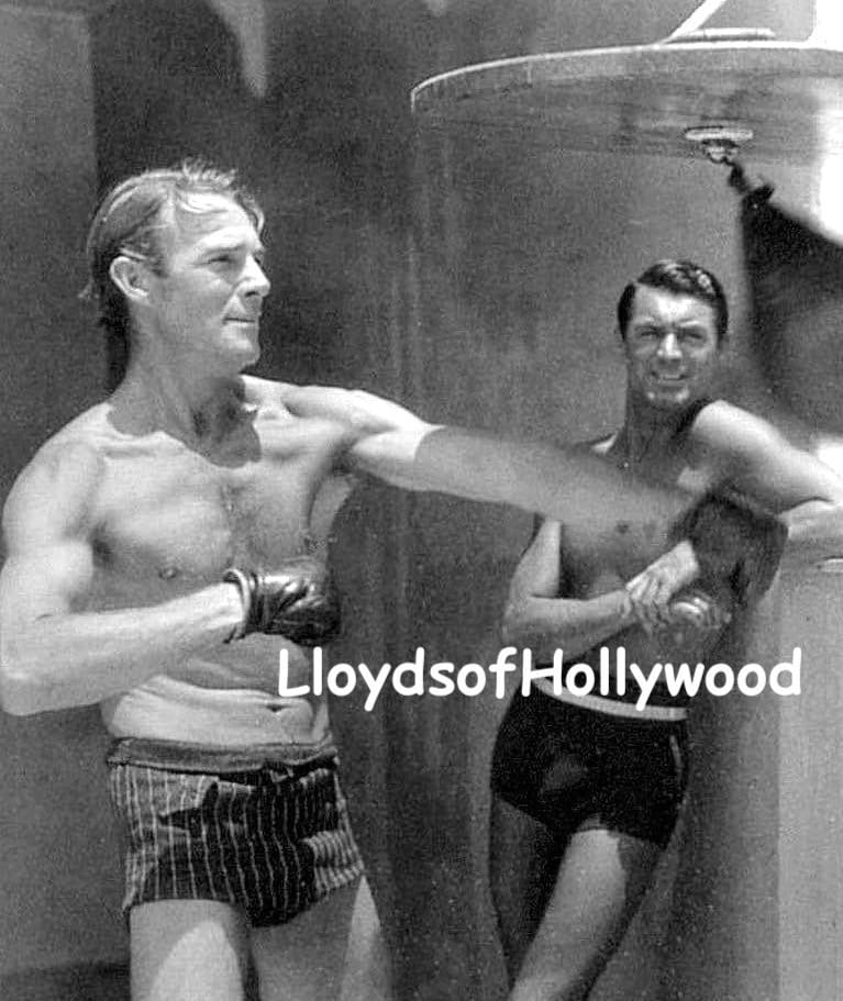 Cary Grant Randolph Scott Handsome Hollywood Actors Boxing Workout Unique Candid Photograph 1932 ...