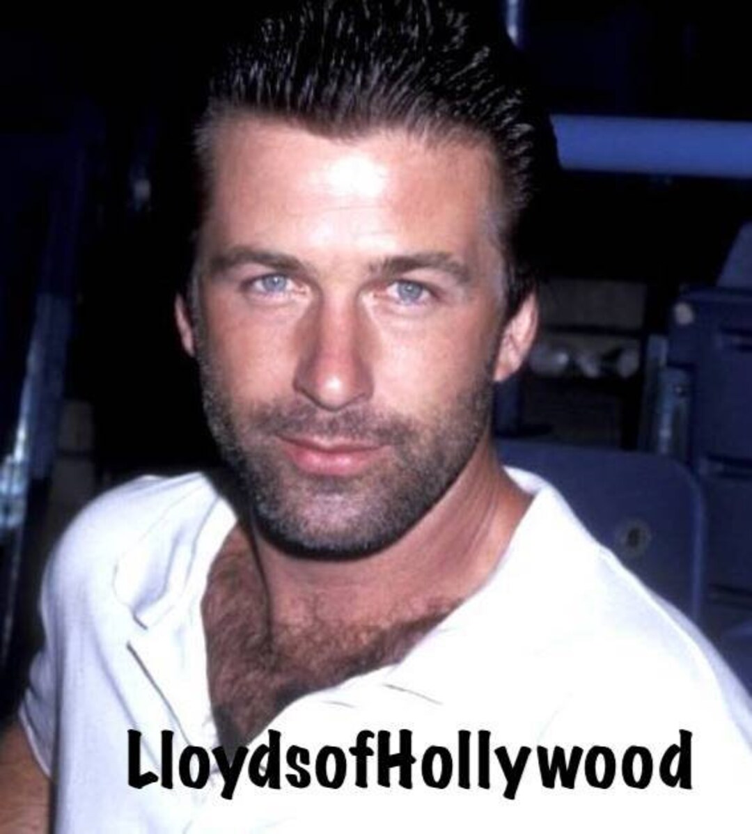 Alec Baldwin Handsome Actor Hollywood Hunk Hairy Chest Scruffy Beard ...