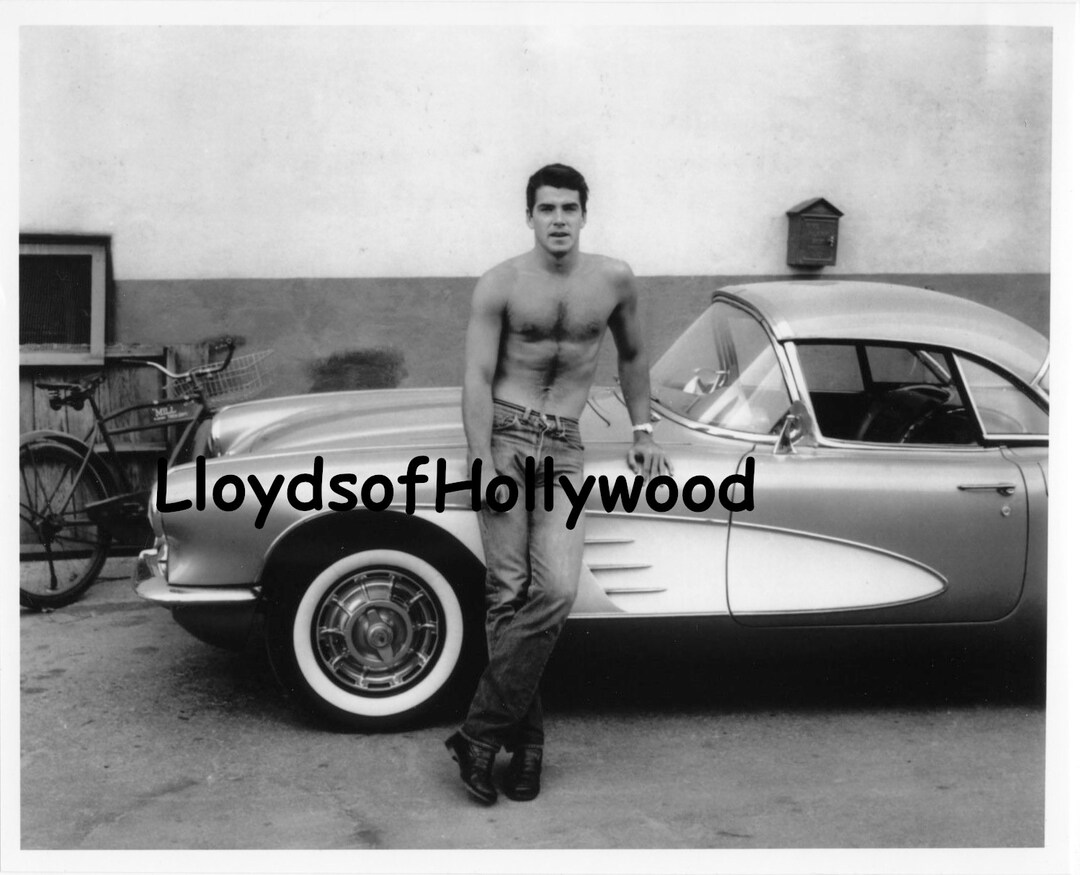 Van Williams in Jeans With Corvette Handsome Actor the Green Hornet ...