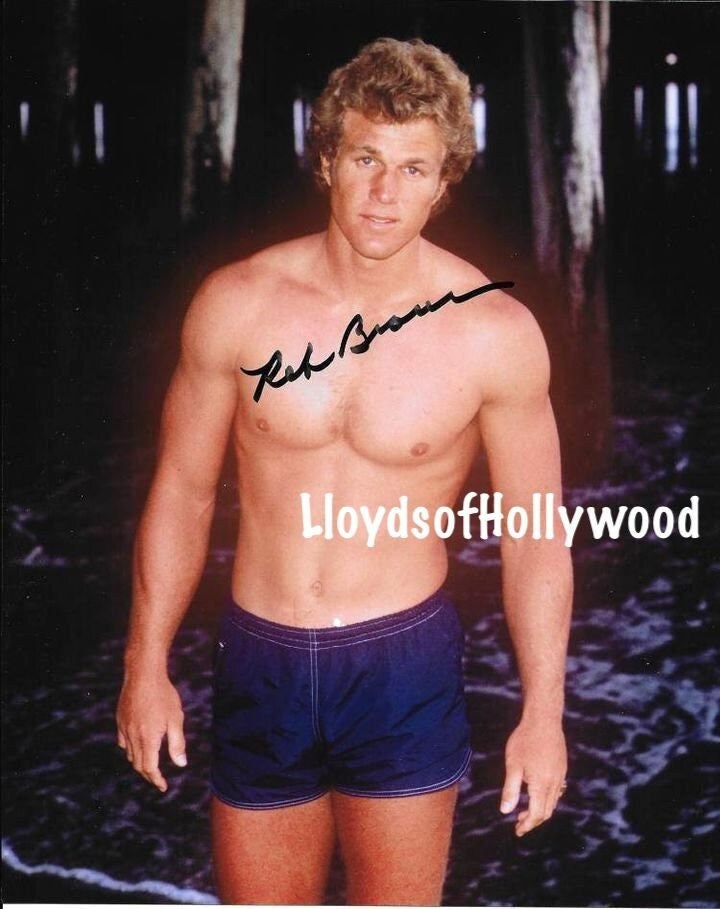 Reb Brown Actor Movie Action Star Captian America and Yor Beefcake Hunk in Trunks Copy Signature ...