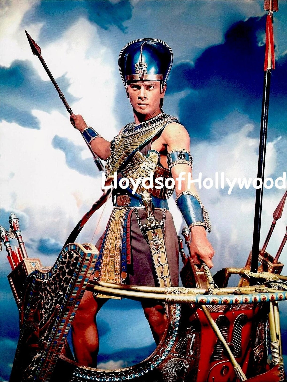 Yul Brynner Handsome Actor Plays Pharaoh Ramses on Set Ten Commandments ...