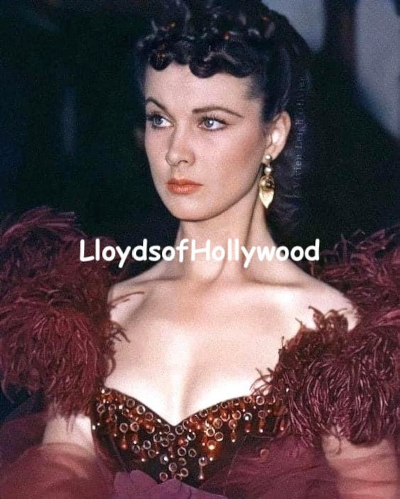 Vivien Leigh Scarlett O'hara Beautiful in Red Dress Cleavage She Wore to Ashley's Birthday Party ...
