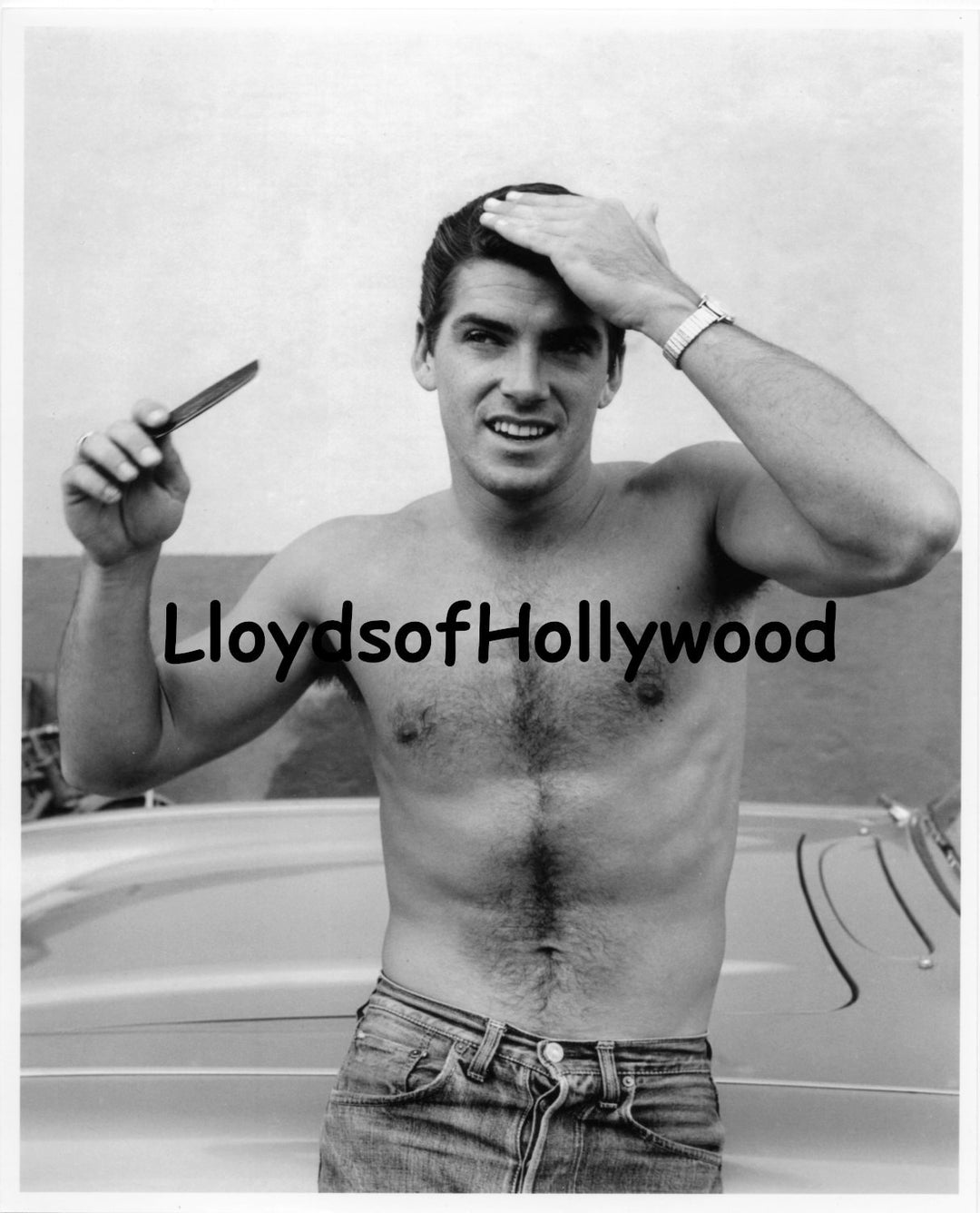 Van Williams Handsome Actor in Jeans With Corvette TV Star Surfside Six ...