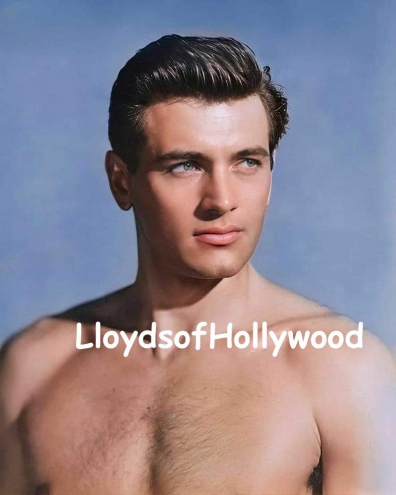 Rock Hudson Handsome Hollywood Actor Bare Chest Hunk Mid-century ...