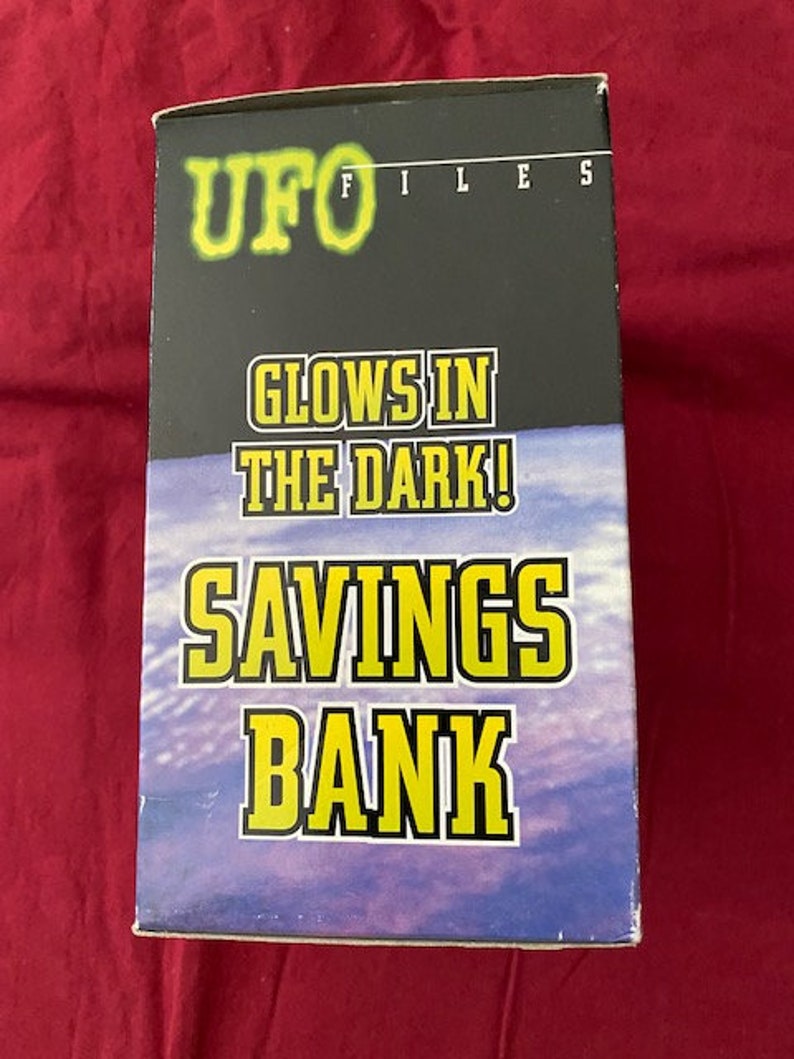 UFO X Files Gray Alien Head Plastic Extra Terrestrial Coin Savings Bank ...