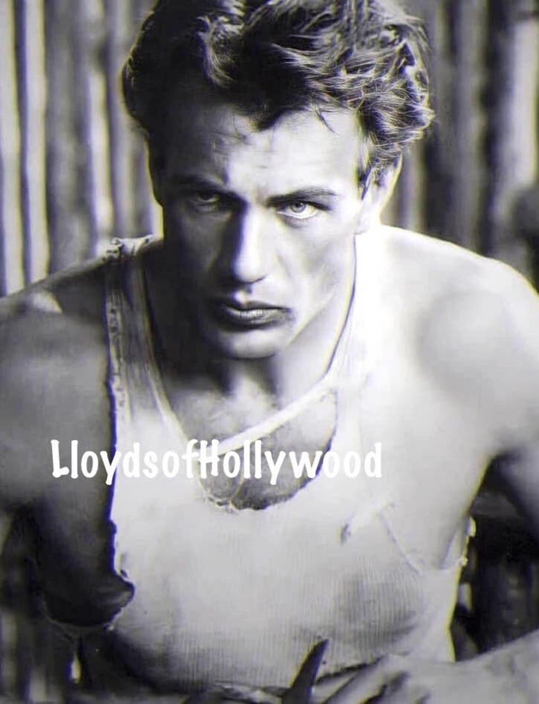 Gary Cooper Handsome Hollywood Actor Hunk in Torn T Shirt Candid ...