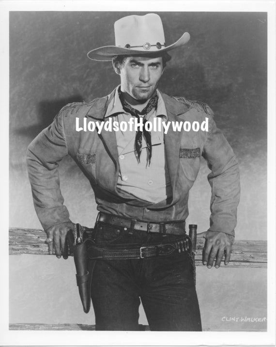 Clint Walker Cowboy Western Tall Dark & Handsome Fort Dobbs | Etsy