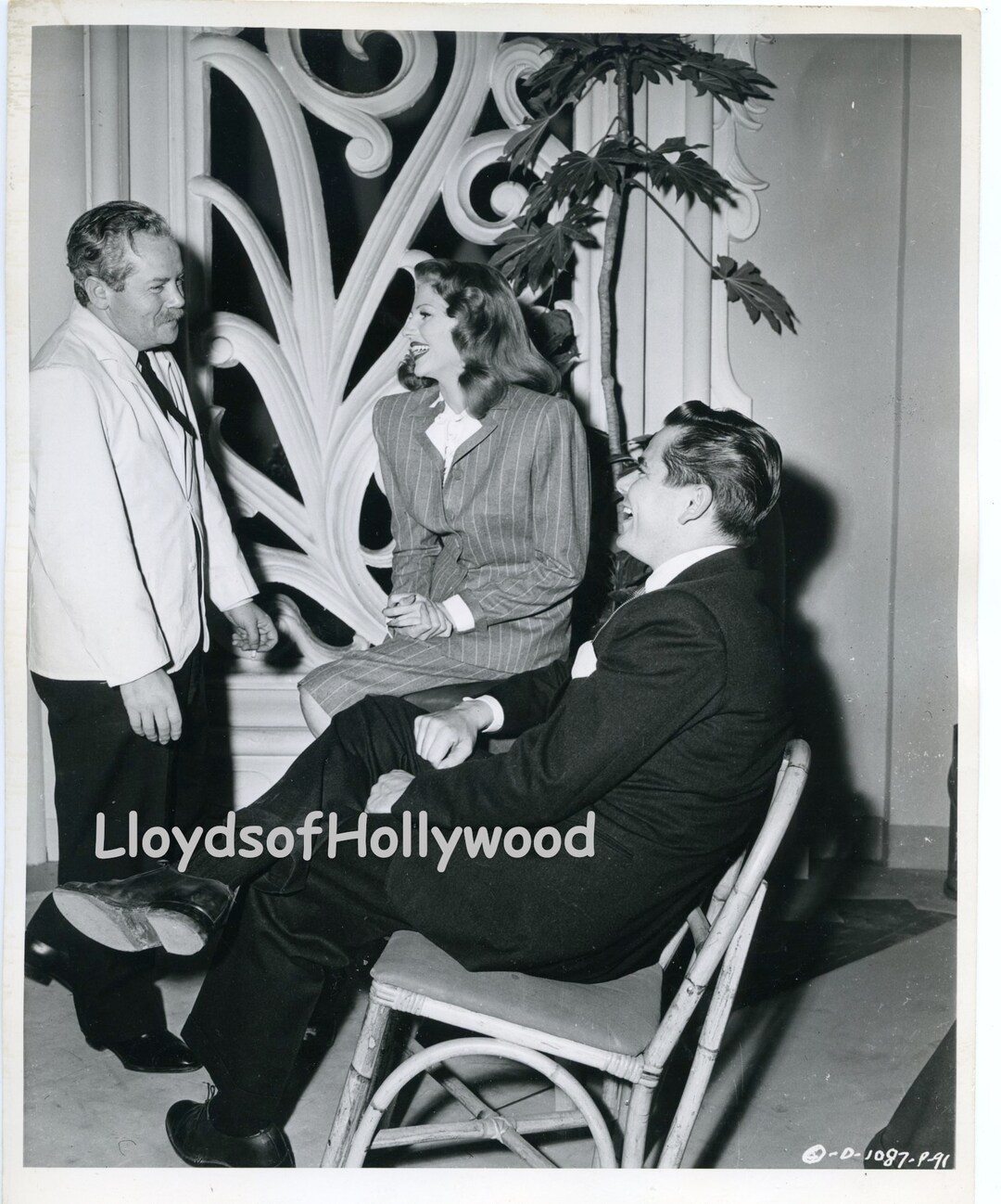 Rita Hayworth Glenn Ford Steven Geray on Set Having a Laugh Gilda ...