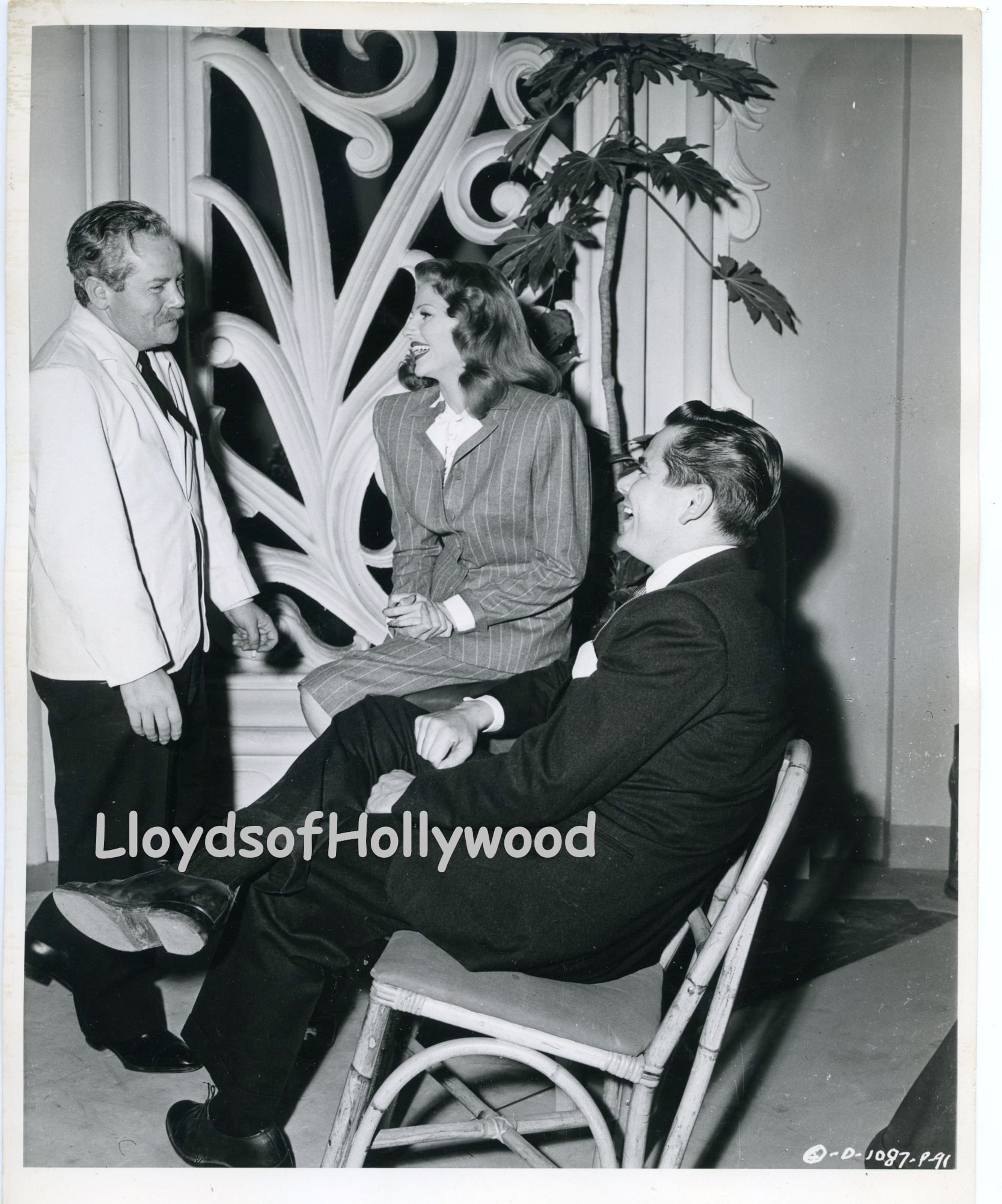 Rita Hayworth Glenn Ford Steven Geray on Set Having a Laugh Gilda ...