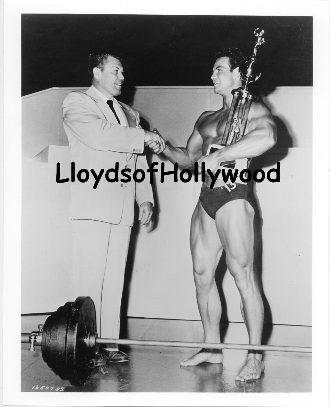 Steve Reeves Handsome Bodybuilder Holding Trophy Candid Photograph 1948 ...