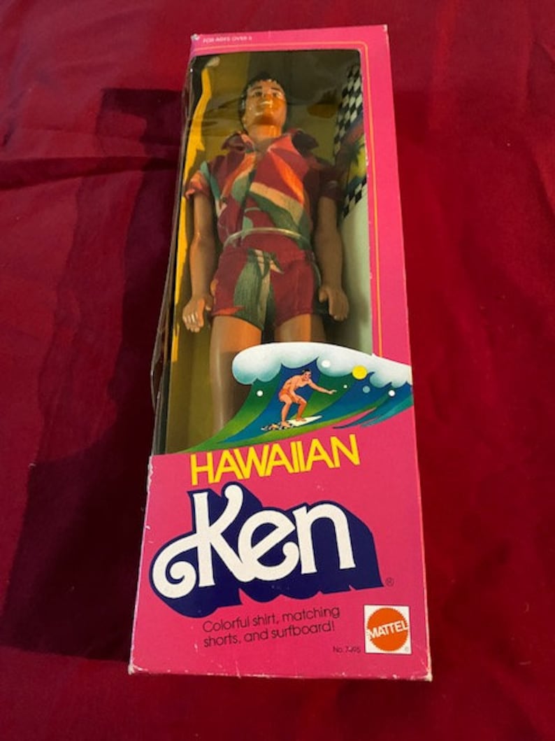 Hawaiian Ken Tropical Surfer Dude With Molded Hair Hunk Doll Colorful ...