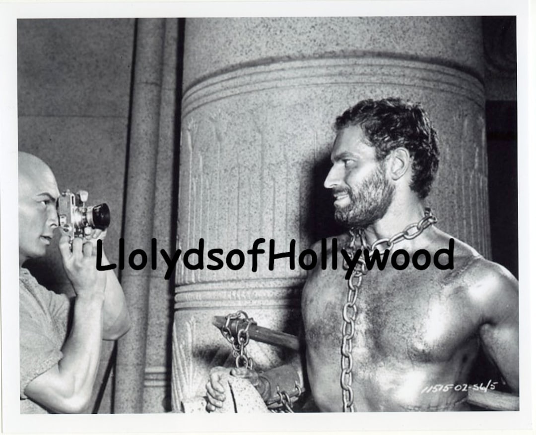 Yul Brynner Charlton Heston on Set Ten Commandments Candid Photograph ...