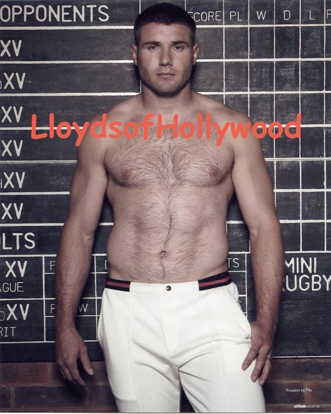 Ben Cohen Hairy Hunk Rugby Player in Front of Scoreboard Beefcake Photograph - Etsy