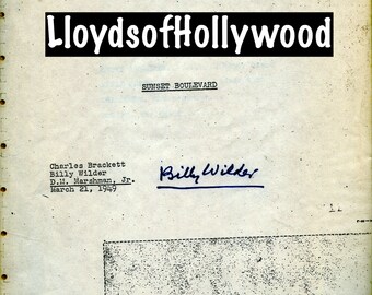 Billy Wilder Script - Etsy