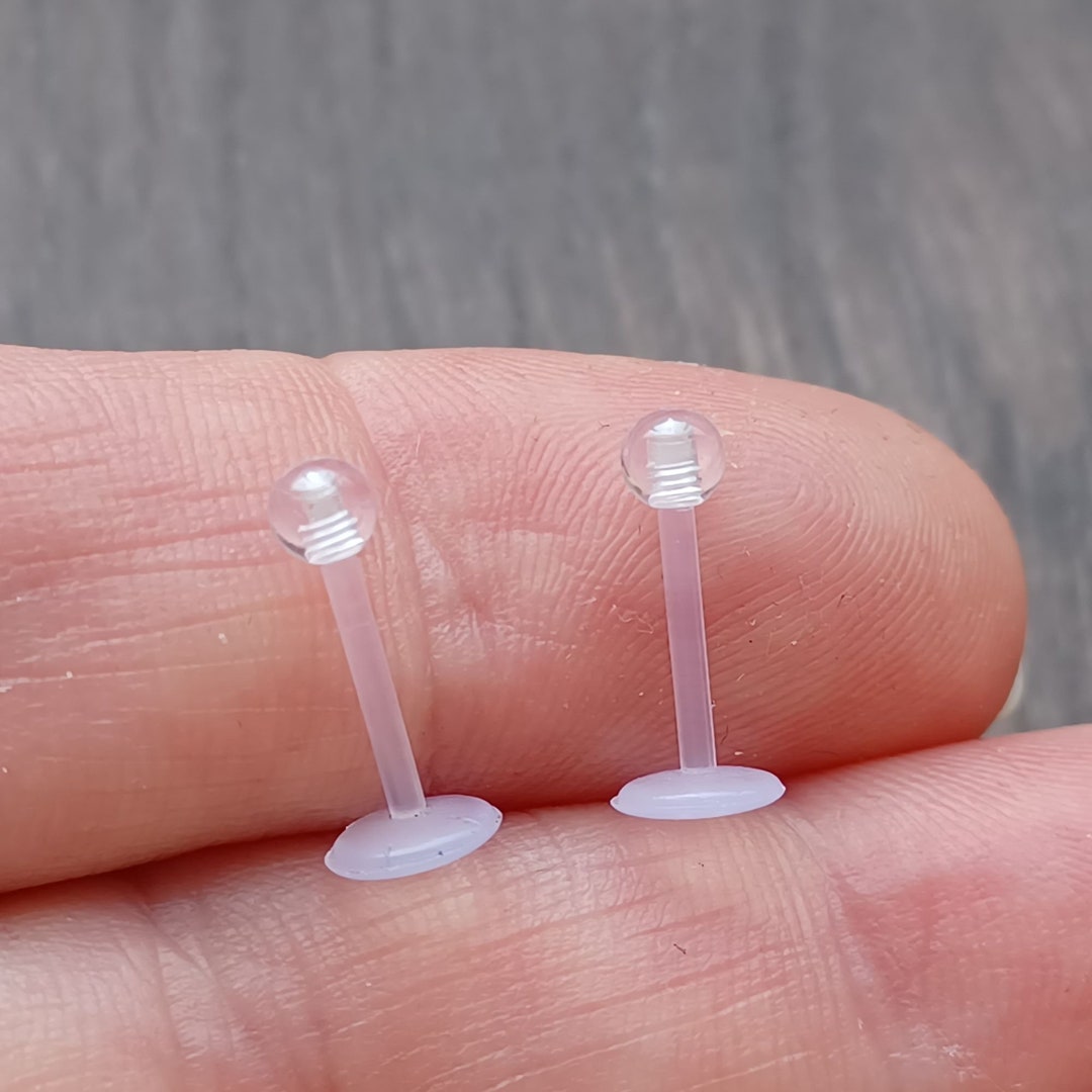 Labret Retainer Stud pack of 2 Piercing Retainer, Clear Labret Stud ...