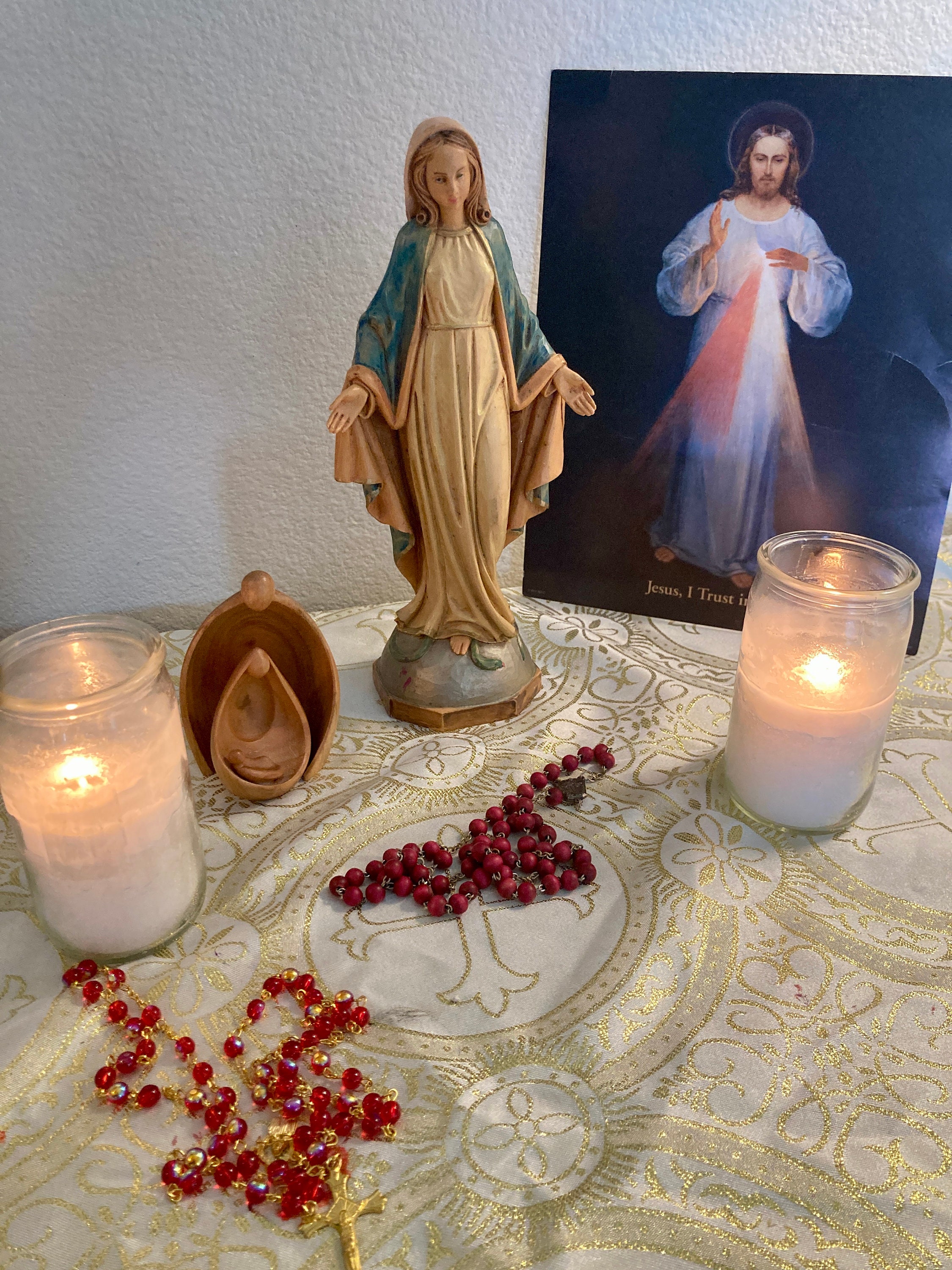 Gold/white Liturgical Altar Cloth: Catholic Prayer Table Runner - Etsy