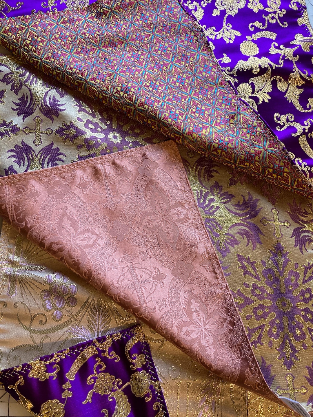 Reversible Altar Cloth: Purple, Gold, Rose Liturgical Table Runner - Etsy