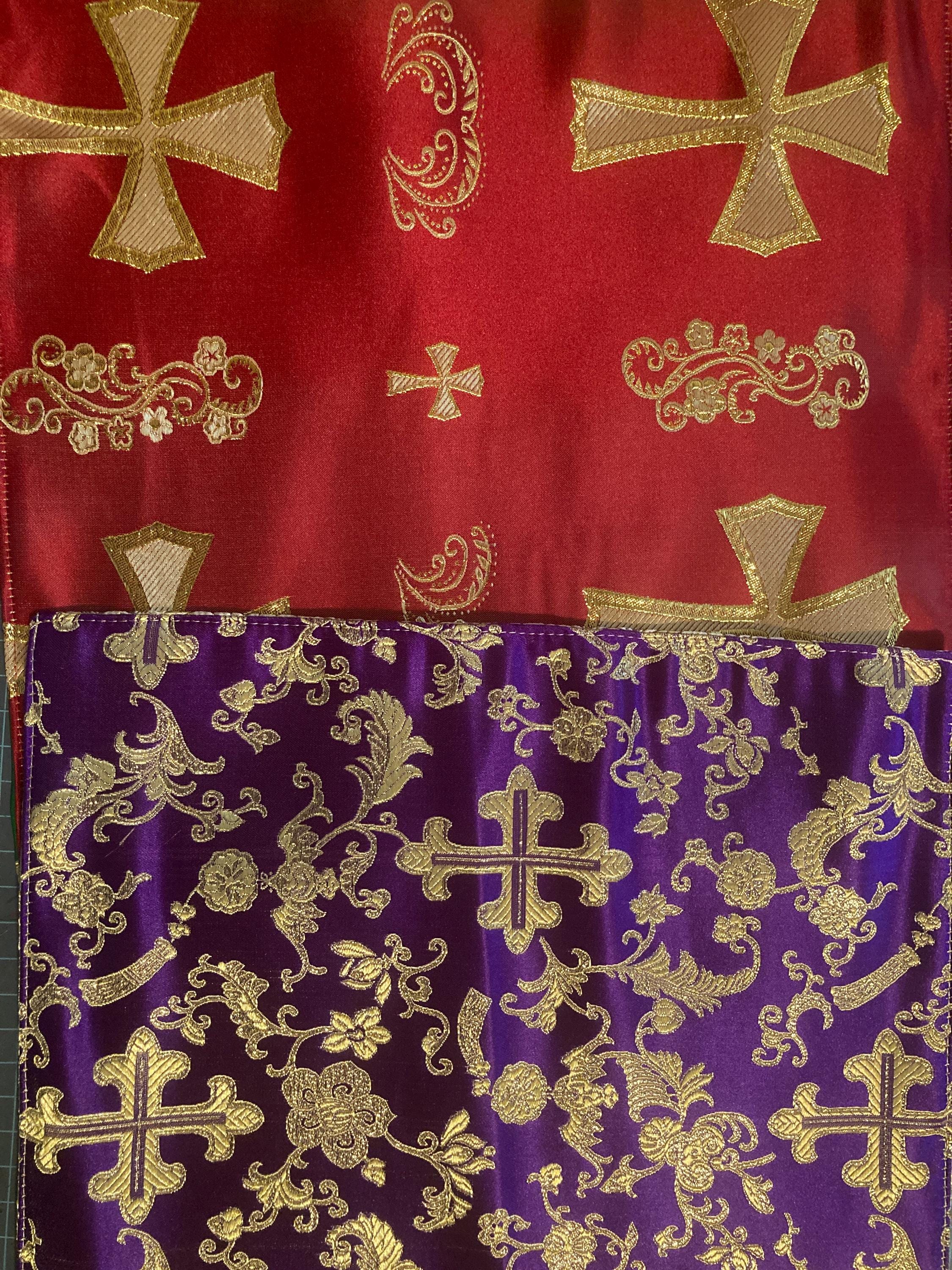 Reversible Liturgical Altar Cloths: Red/green & Purple/white Brocade ...