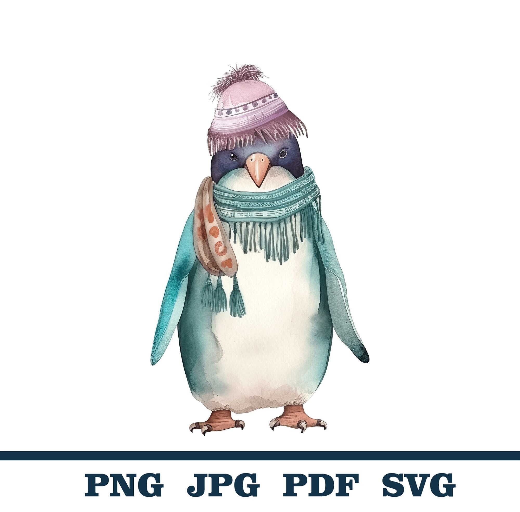 Penguin Clipart Watercolor Arctic Animals Clipart Cute - Etsy