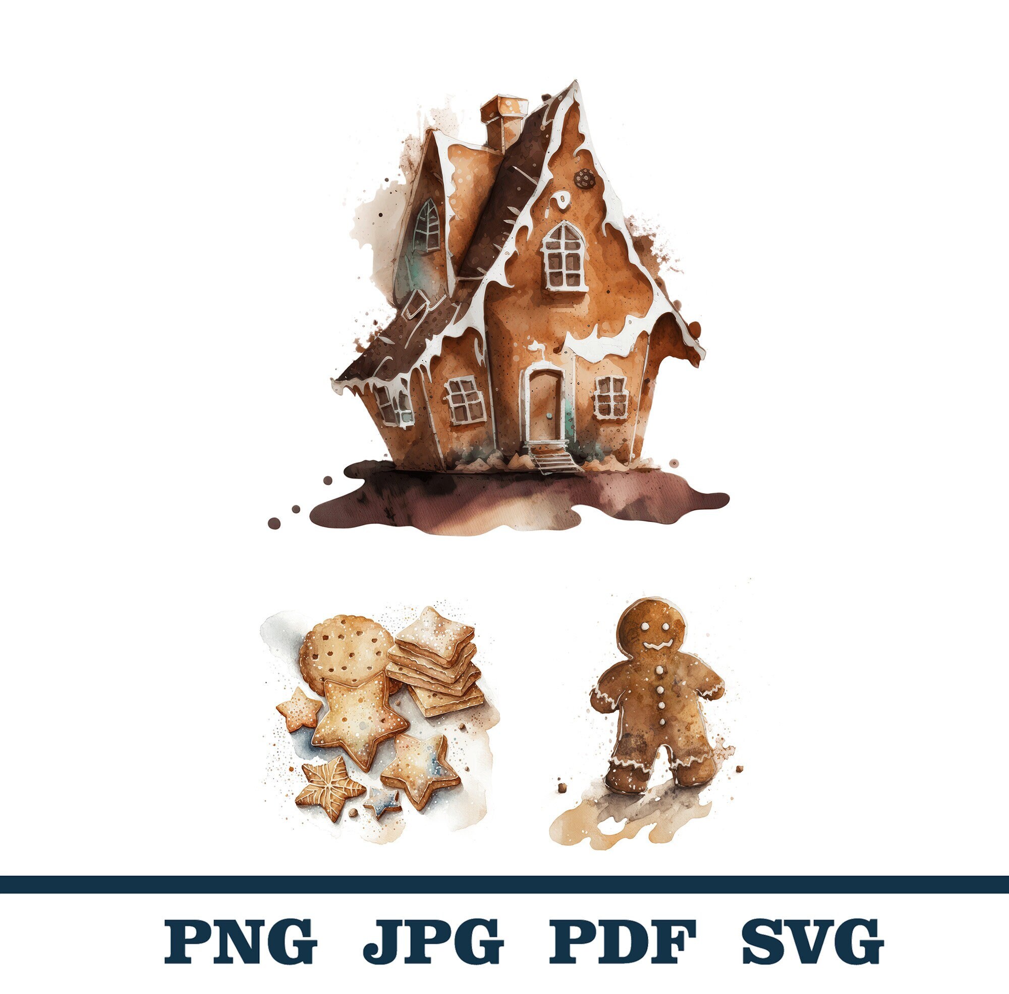 Gingerbread House Clipart Christmas Cookies Clipart Cookie - Etsy
