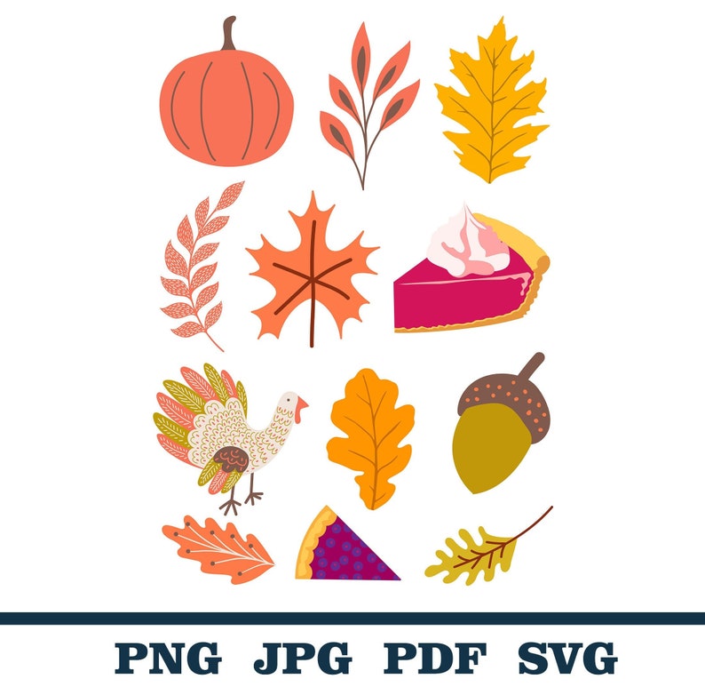 Thanksgiving Clipart Cute Fall Clipart Set Turkeys - Etsy