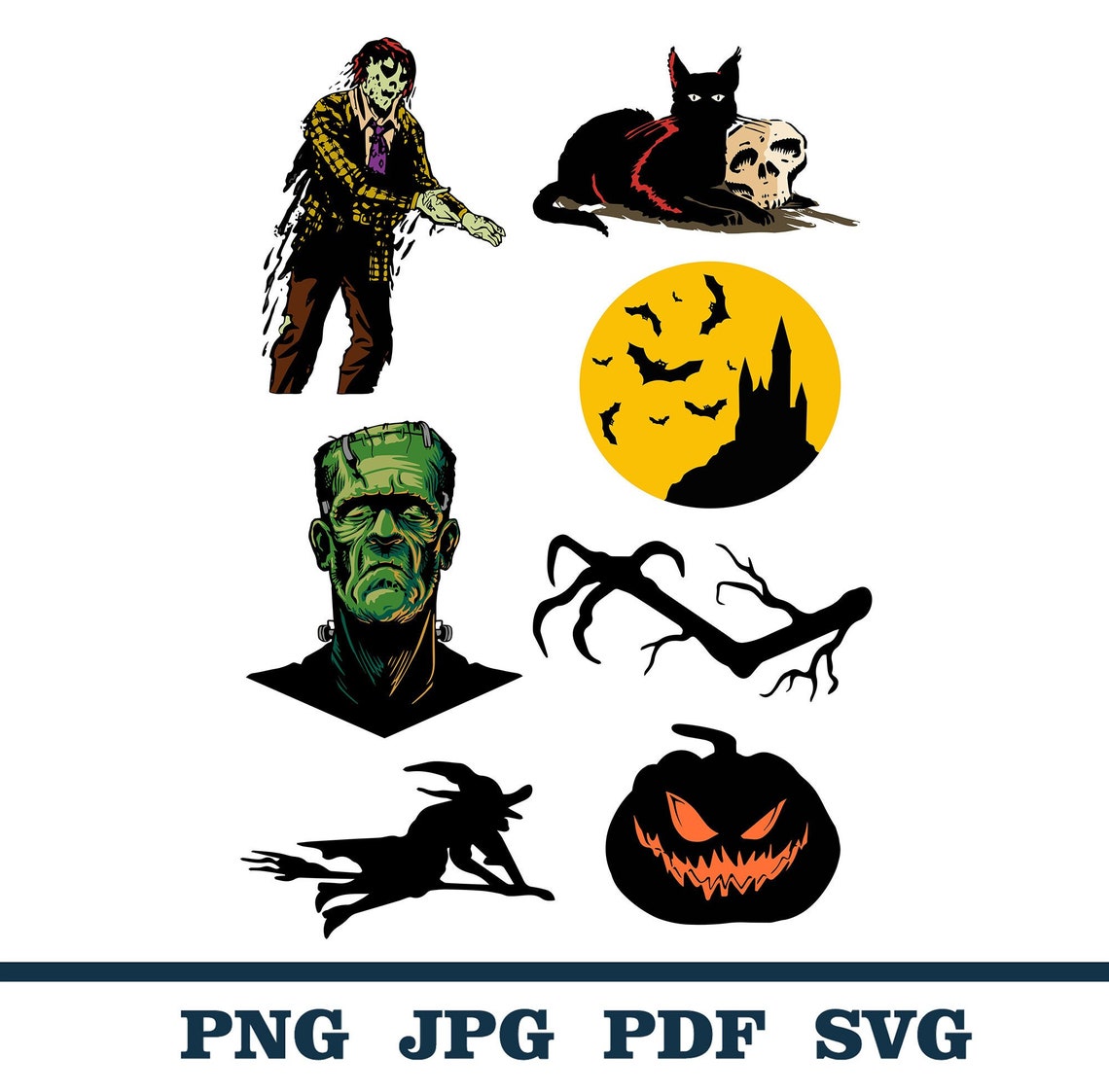Halloween Monsters Clipart Happy Halloween Clipart Witch - Etsy