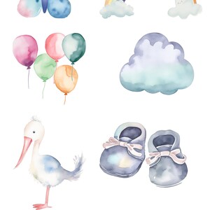 Watercolor Clipart Baby Shower Newborn Baby Boy Girl - Etsy