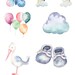 Watercolor Clipart Baby Shower Newborn Baby Boy Girl - Etsy