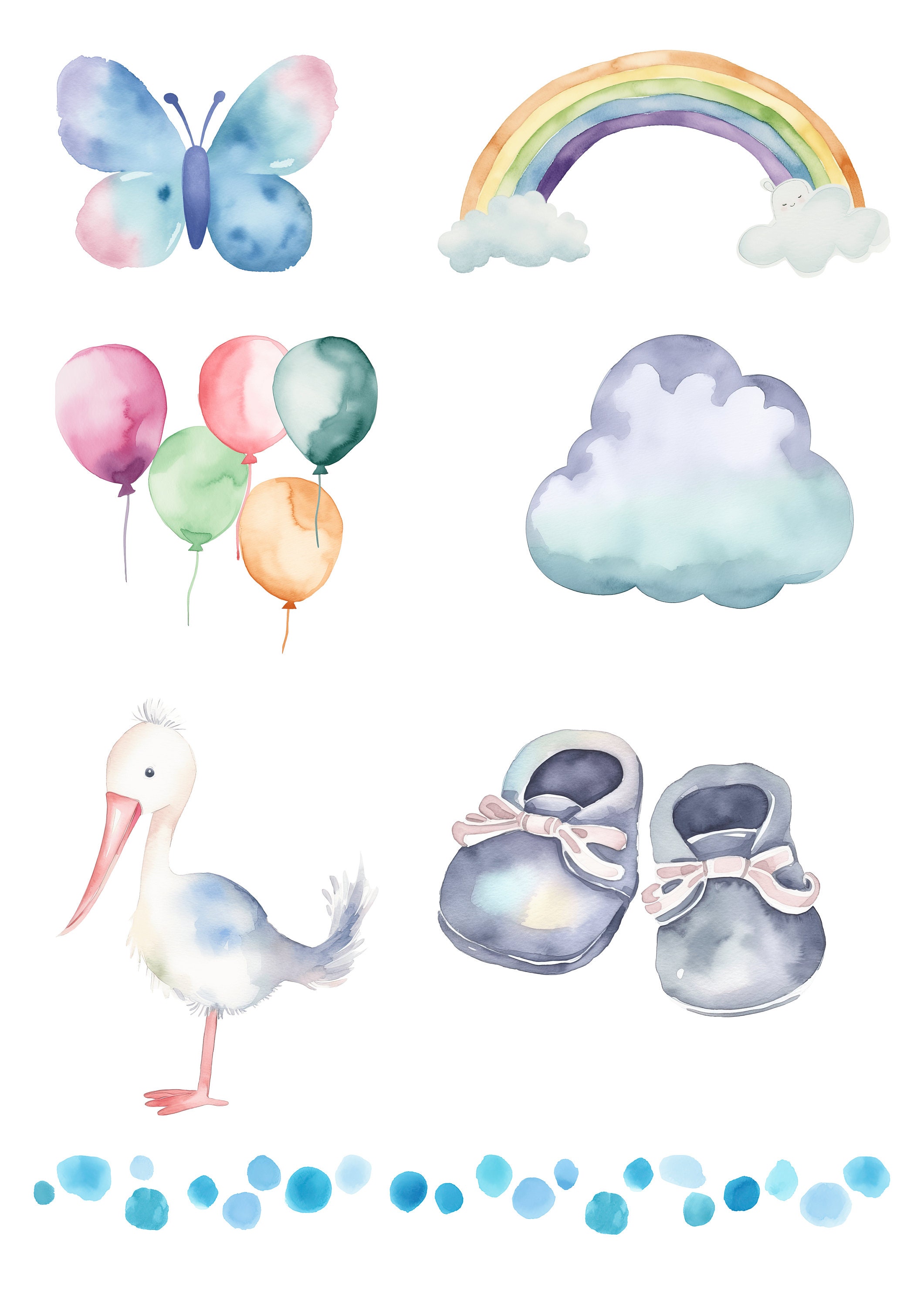 Watercolor Clipart Baby Shower Newborn Baby Boy Girl - Etsy