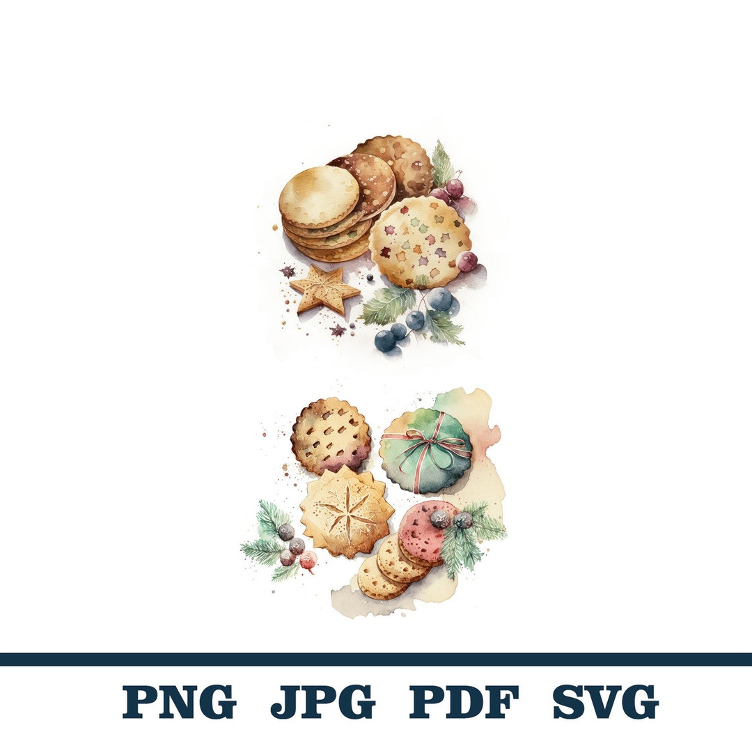 Christmas Cookie PNG Holiday Clipart Christmas Cookies - Etsy