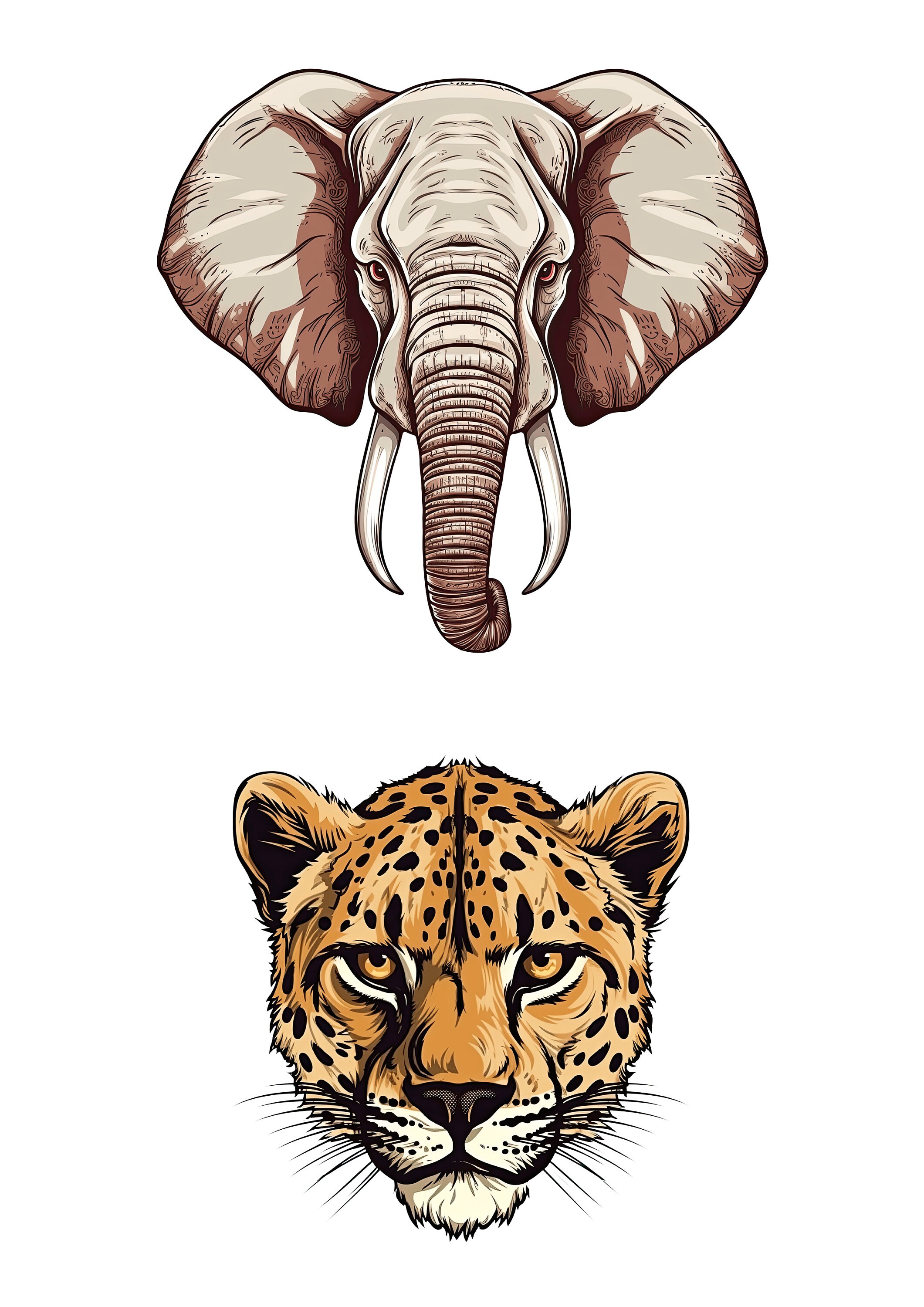 Safari Animal Faces Svg Jungle African Animal Head Png - Etsy